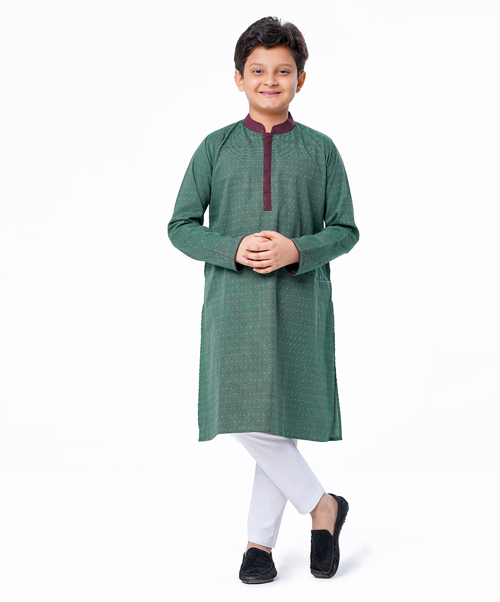 Green Jacquard Panjabi