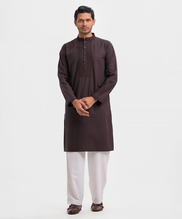 Coffee Blended Semi Fit Panjabi