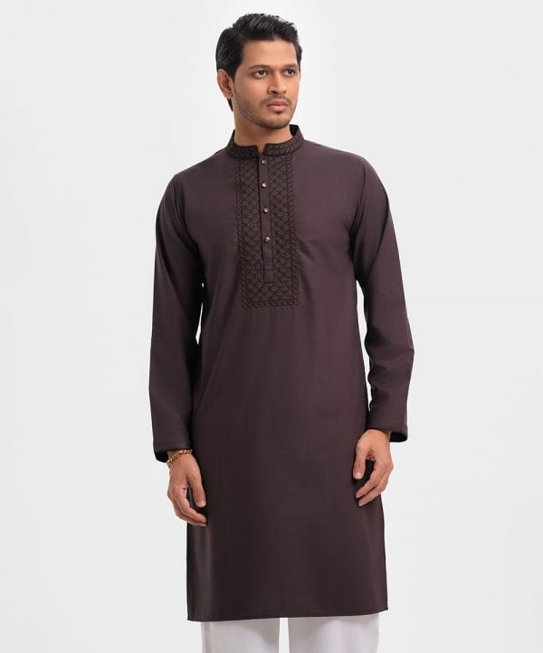Coffee Blended Semi Fit Panjabi